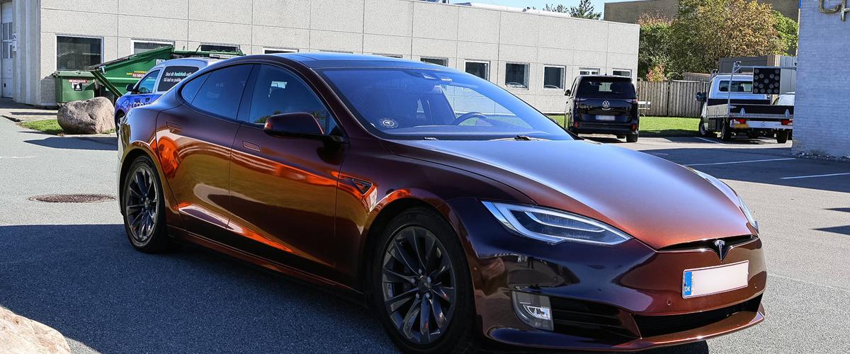 Tesla Model S - Madeira Red folie - Stylingprojekter - Uploadet af CPH Wrap