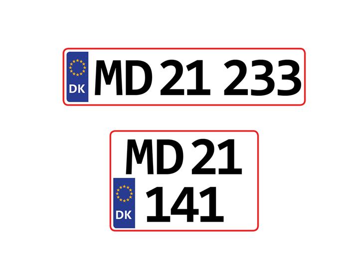 Nummerplader - kr. 25 - brugte styling