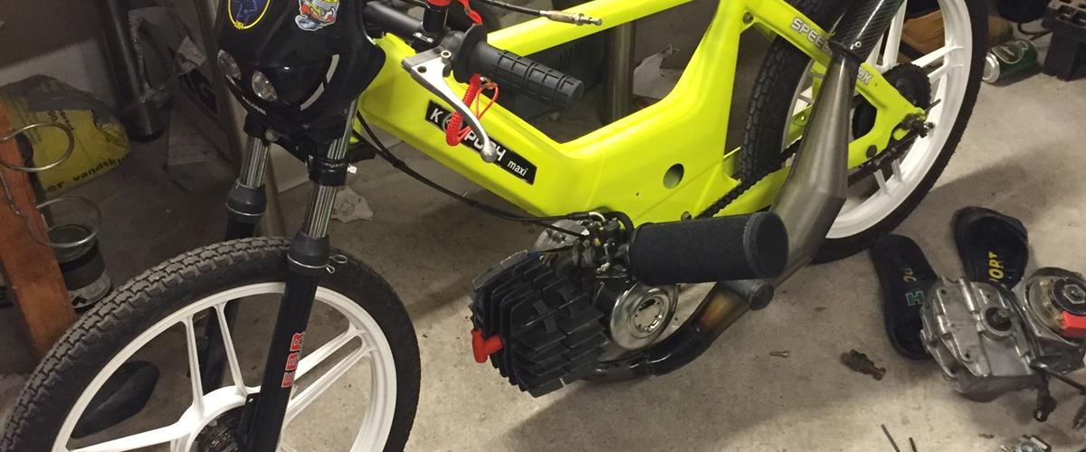 Puch Maxi k 74cc projekt - 1986 - Stellet er forstærket i bagsv...